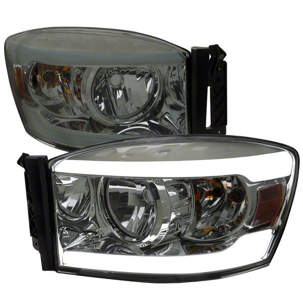 RAM 1500 LED Tube Factory Style Headlights with Amber Reflectors ...