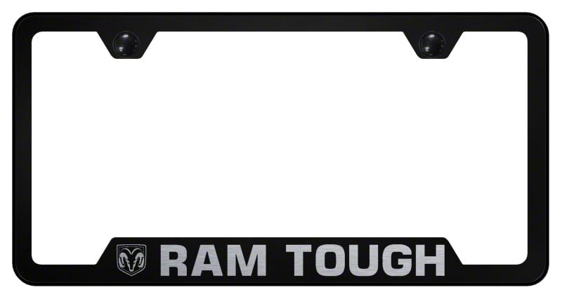RAM 1500 RAM Tough Laser Etched Cut-Out License Plate Frame; Black ...