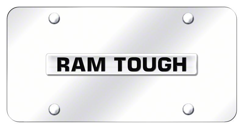 RAM 1500 RAM Tough License Plate; Chrome on Chrome (Universal; Some ...