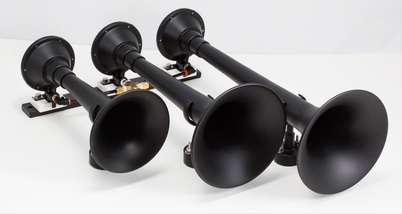 RAM 1500 Model 730 Demon Triple Train Horn; Black (Universal; Some ...