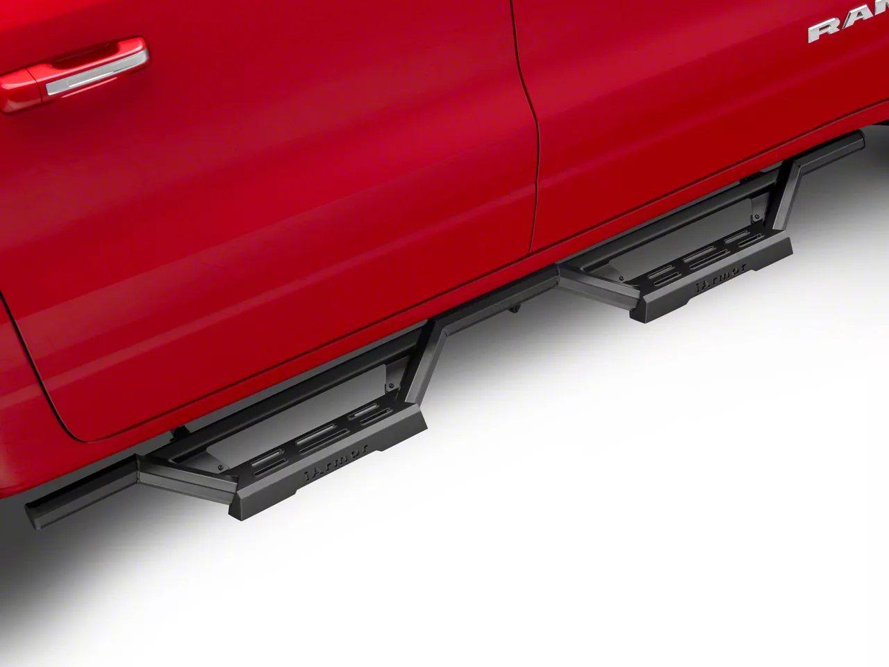 RAM 1500 Octagon Tube Drop Style Nerf Side Steps; Black (19-26 RAM 1500 ...