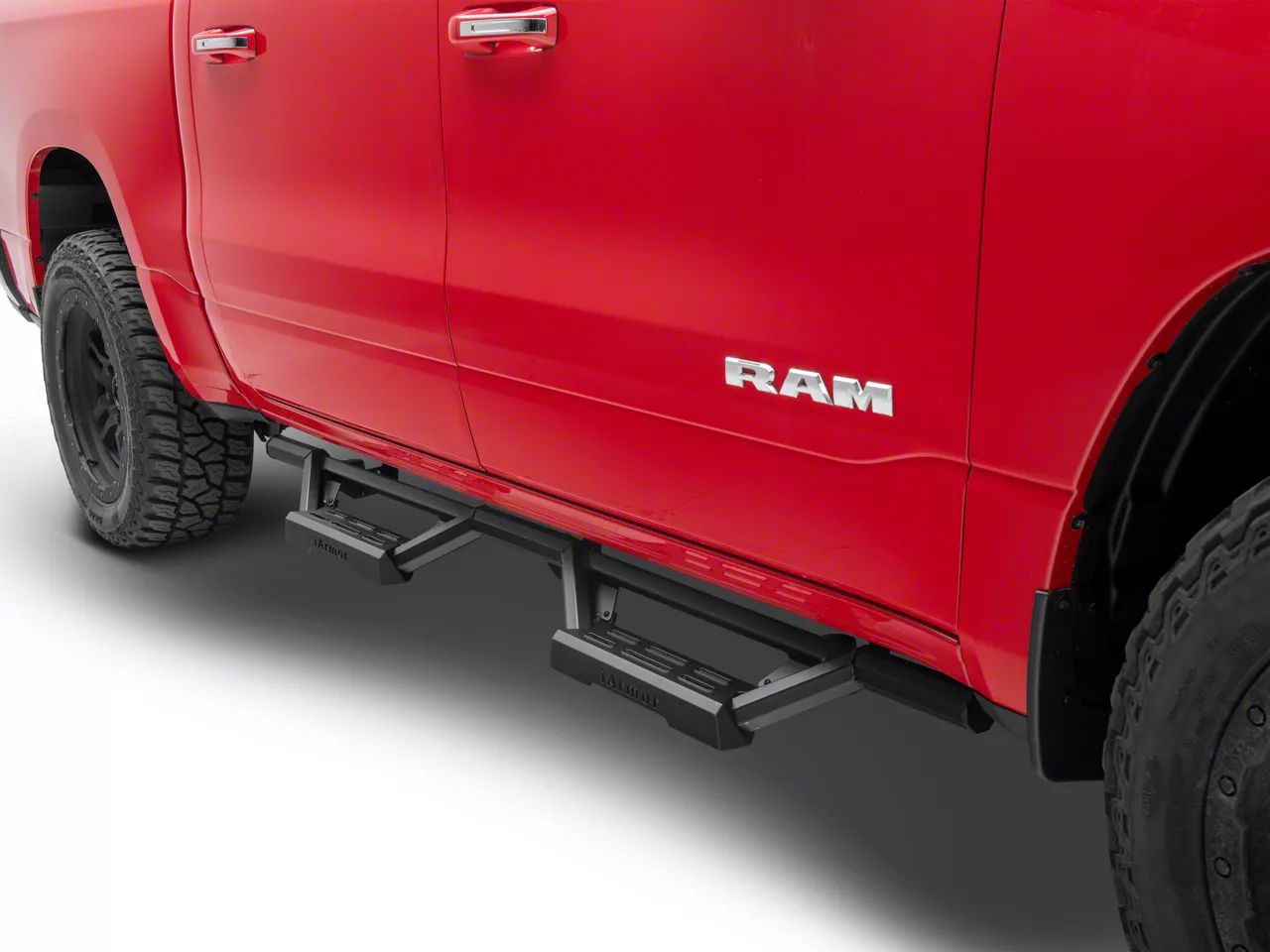 RAM 1500 Octagon Tube Drop Style Nerf Side Steps; Black (19-25 RAM 1500 ...