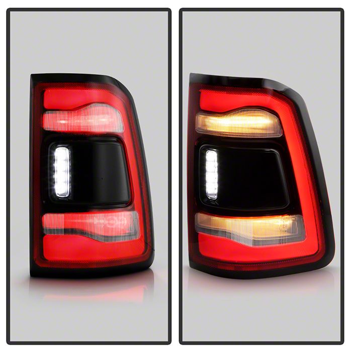 RAM 1500 OE Rebel Style LED Tail Light; Black Housing; Red/Clear Lens ...