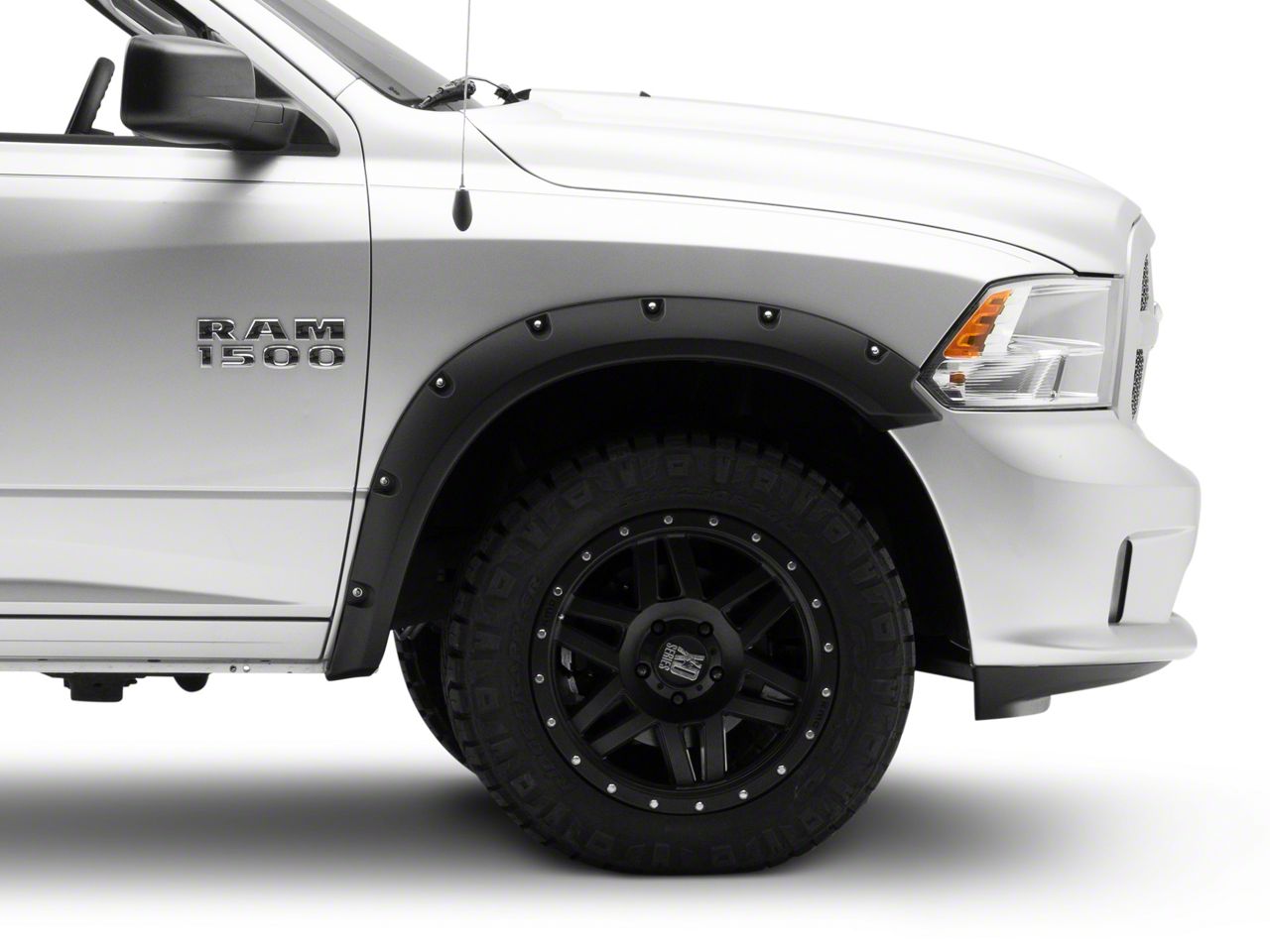 RAM 1500 Pocket Style Fender Flares; Textured Black (09-18 RAM 1500 ...