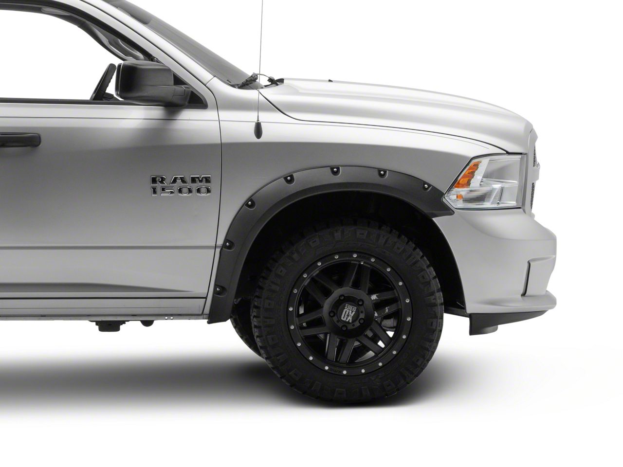 RAM 1500 Pocket Style Fender Flares; Textured Black (09-18 RAM 1500 ...