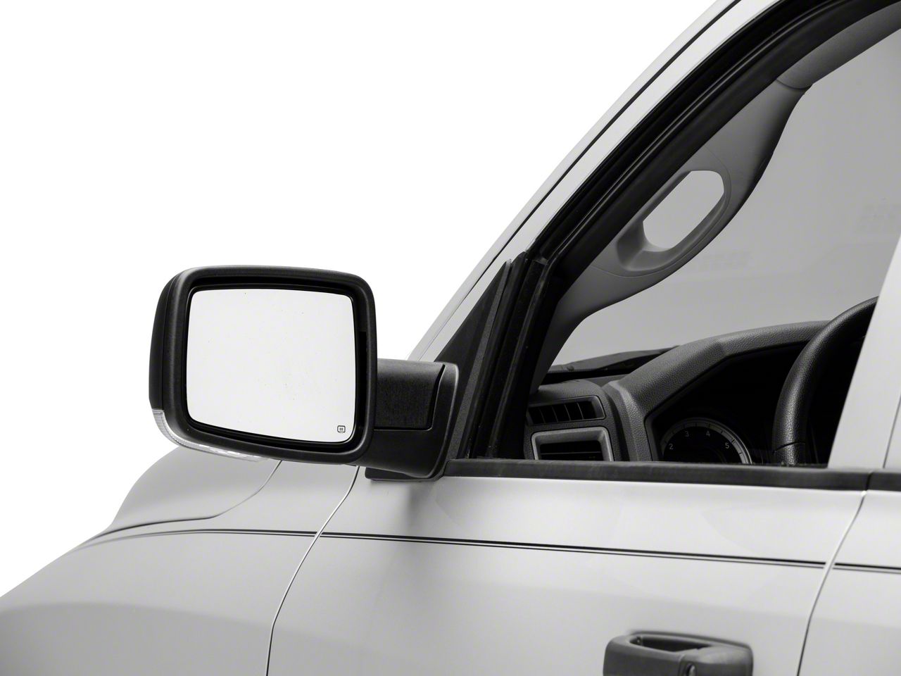 RAM 1500 Powered Heated Automatic Folding Mirror; Driver Side; Black ...