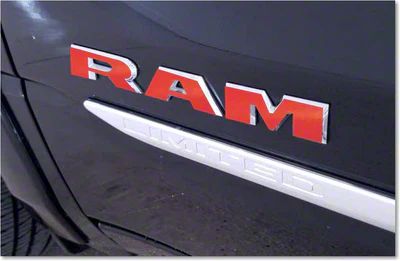 RAM 1500 RAM Front Door Letter Overlay Decals; Red (19-24 RAM 1500 ...