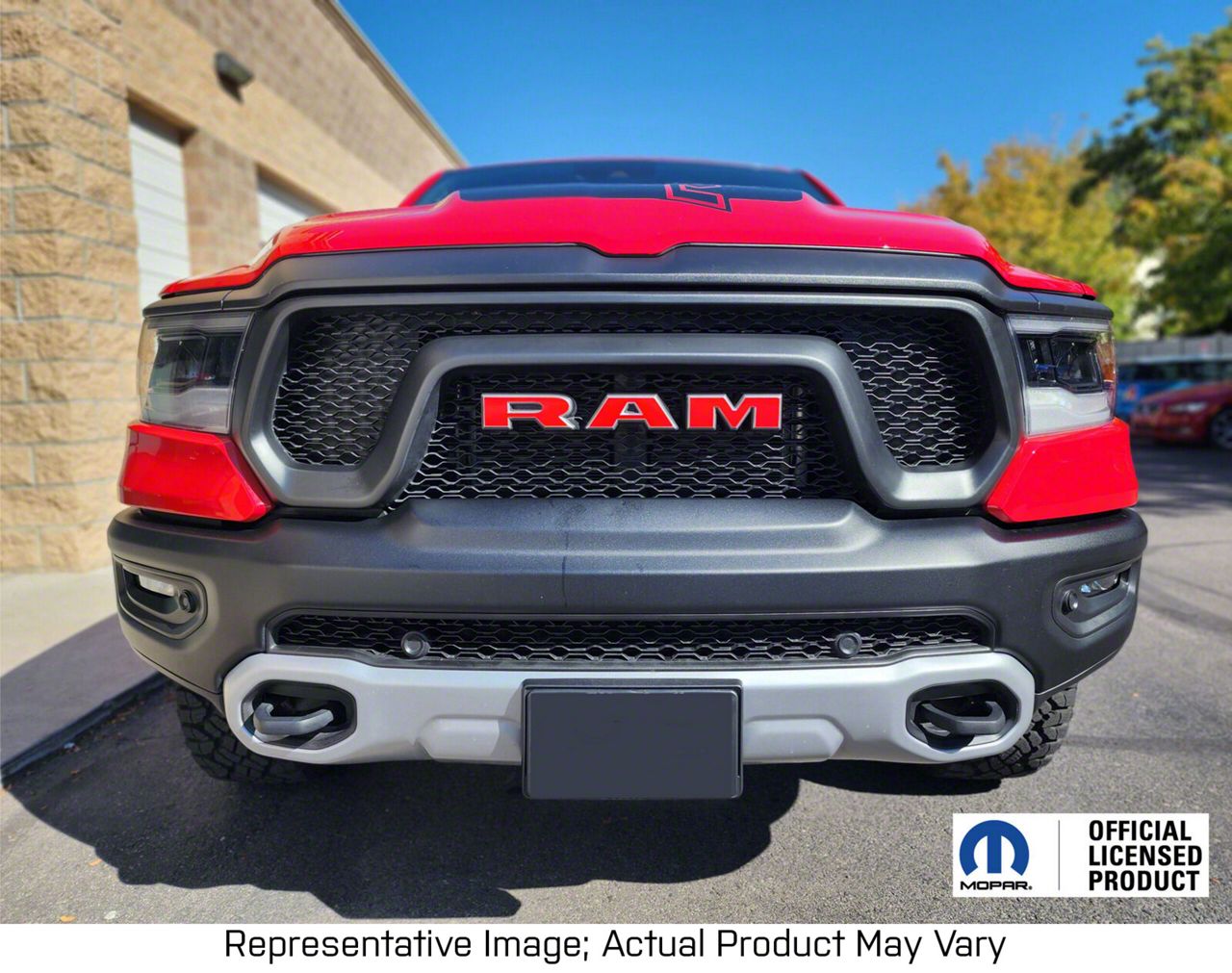 RAM 1500 RAM Grille Emblem Overlay Decal; Carbon Fiber Black (19-24 RAM ...