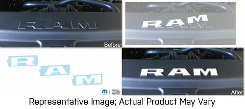 RAM 1500 RAM Radiator Cover Lettering Overlay Decals; Green Camo (19-23 ...