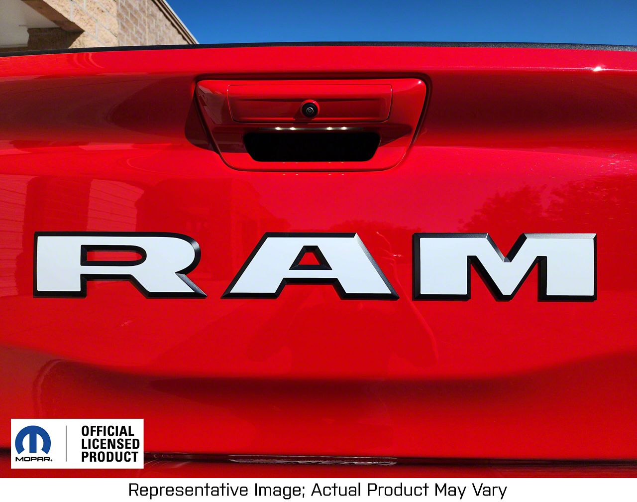 RAM 1500 RAM Tailgate Emblem Overlay Decal; Gloss Black (19-25 RAM 1500 ...