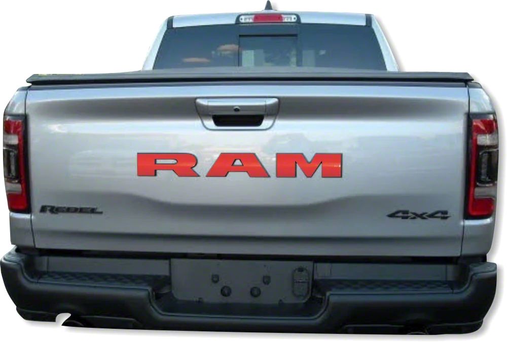 RAM 1500 RAM Tailgate Letter Overlay Decals; Gloss Black (19-24 RAM ...
