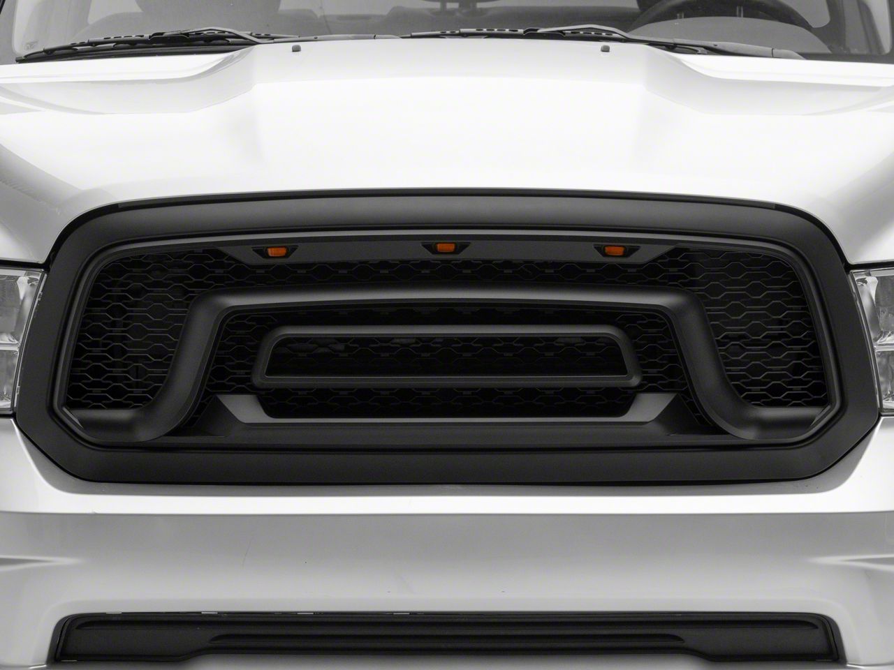 RAM 1500 Rebel Style Upper Replacement Grille with Amber LED Lights ...