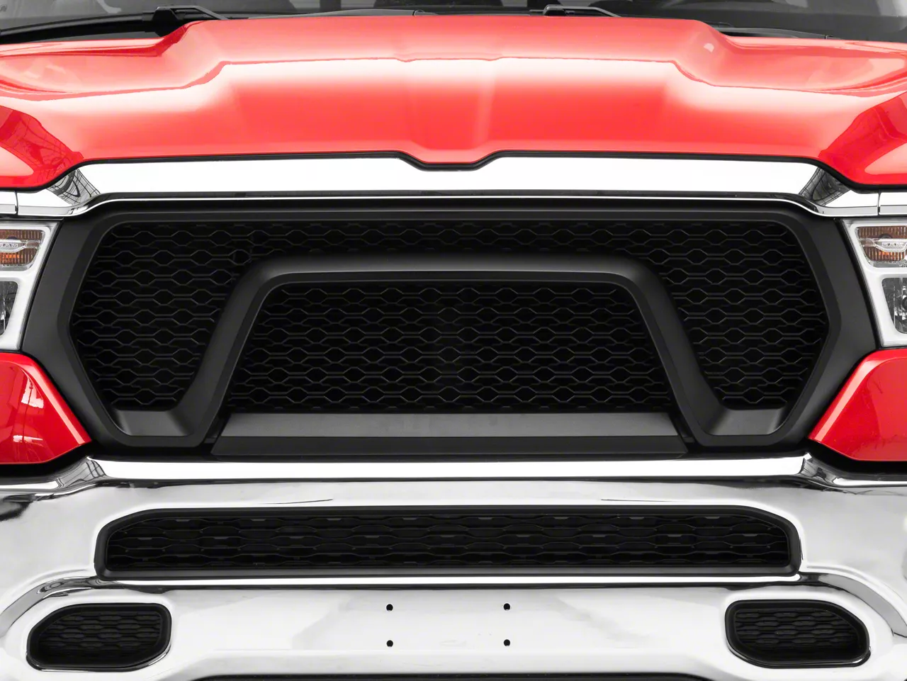 RAM 1500 Rebel Style Upper Replacement Grille; Matte Black (19-24 RAM ...