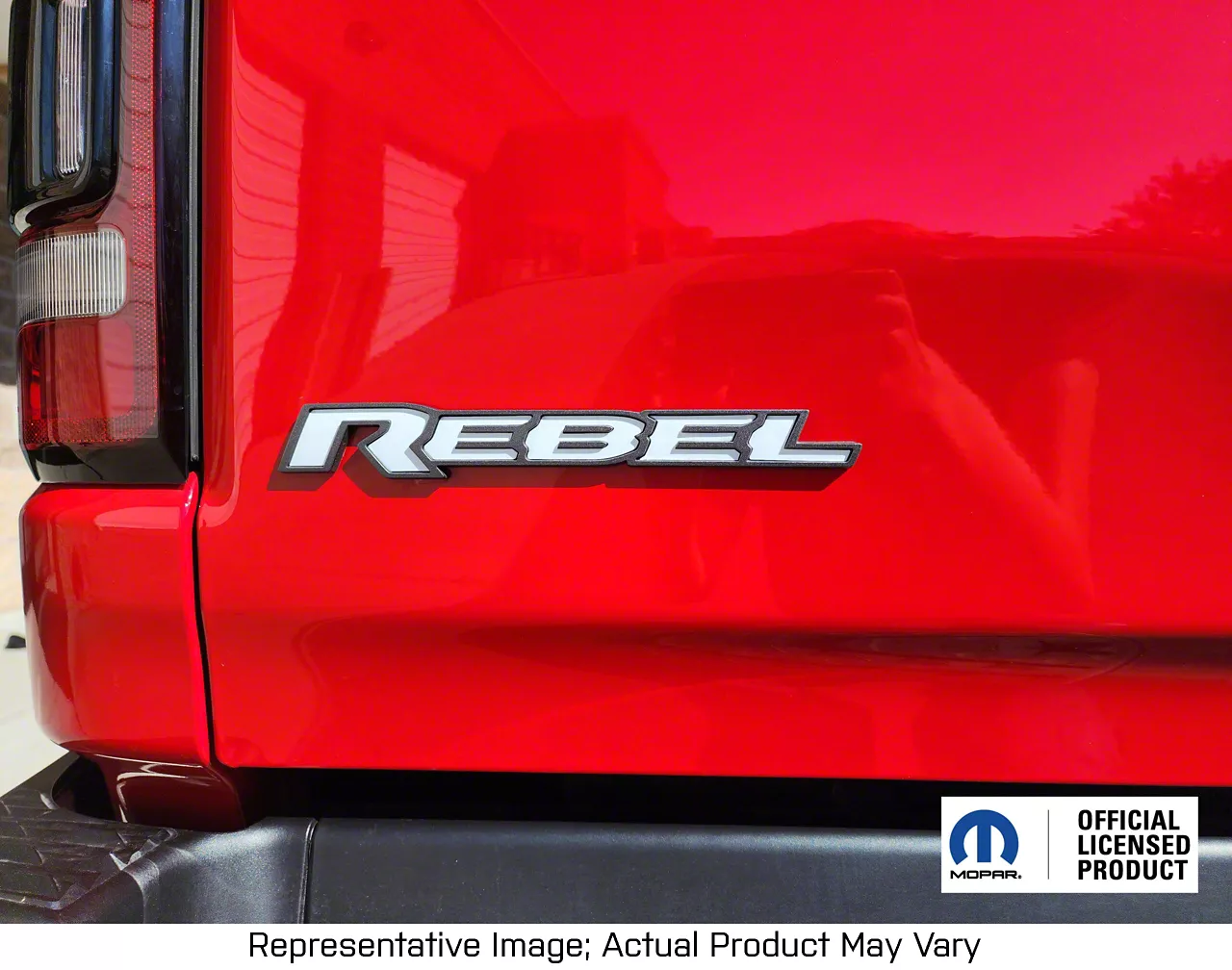 RAM 1500 Rebel Tailgate Emblem Overlay Decal; Gloss Black (19-26 RAM ...