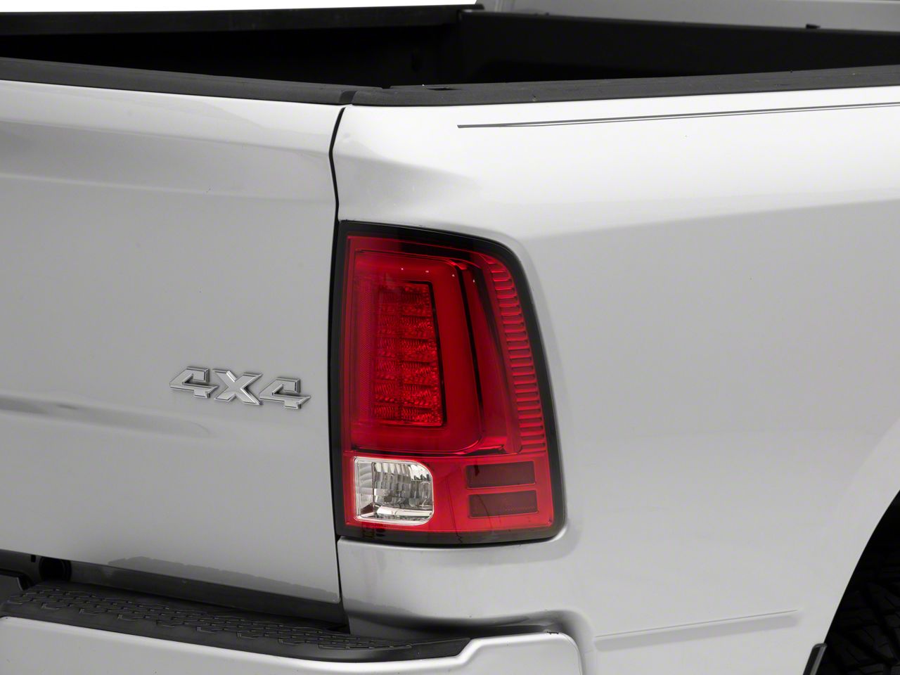 RAM 1500 Light Bar LED Tail Lights; Chrome Housing; Red/Clear Lens (09 ...