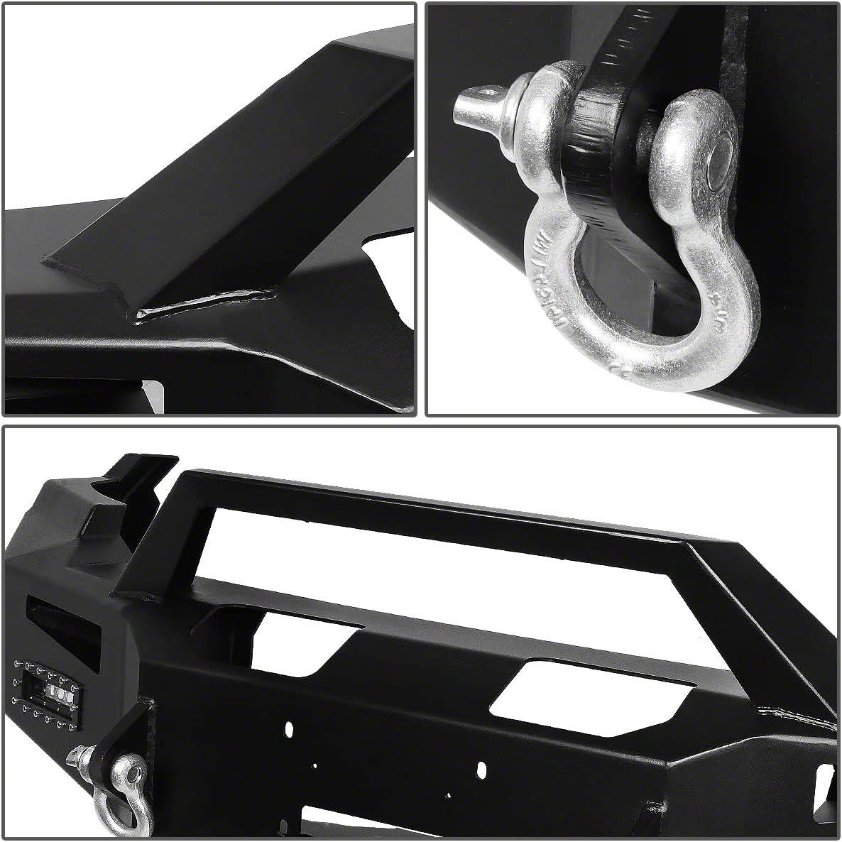 RAM 1500 Rock Crawler Front Bumper with LED Fog Lights; Matte Black (09 ...