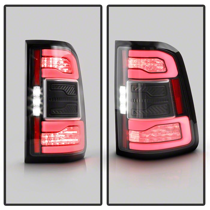 RAM 1500 Sequential LED Tail Lights; Black Housing; Clear Lens (19-24 ...