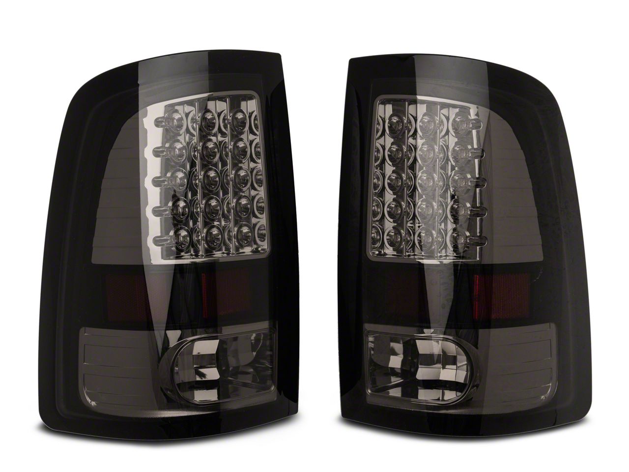 RAM 1500 LED Tail Lights; Gloss Black Housing; Smoked Lens (09-18 RAM ...