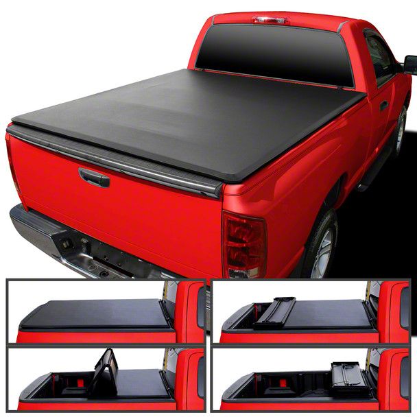RAM 1500 Soft Quad-Fold Tonneau Cover (02-18 RAM 1500 w/ 6.4-Foot Box ...