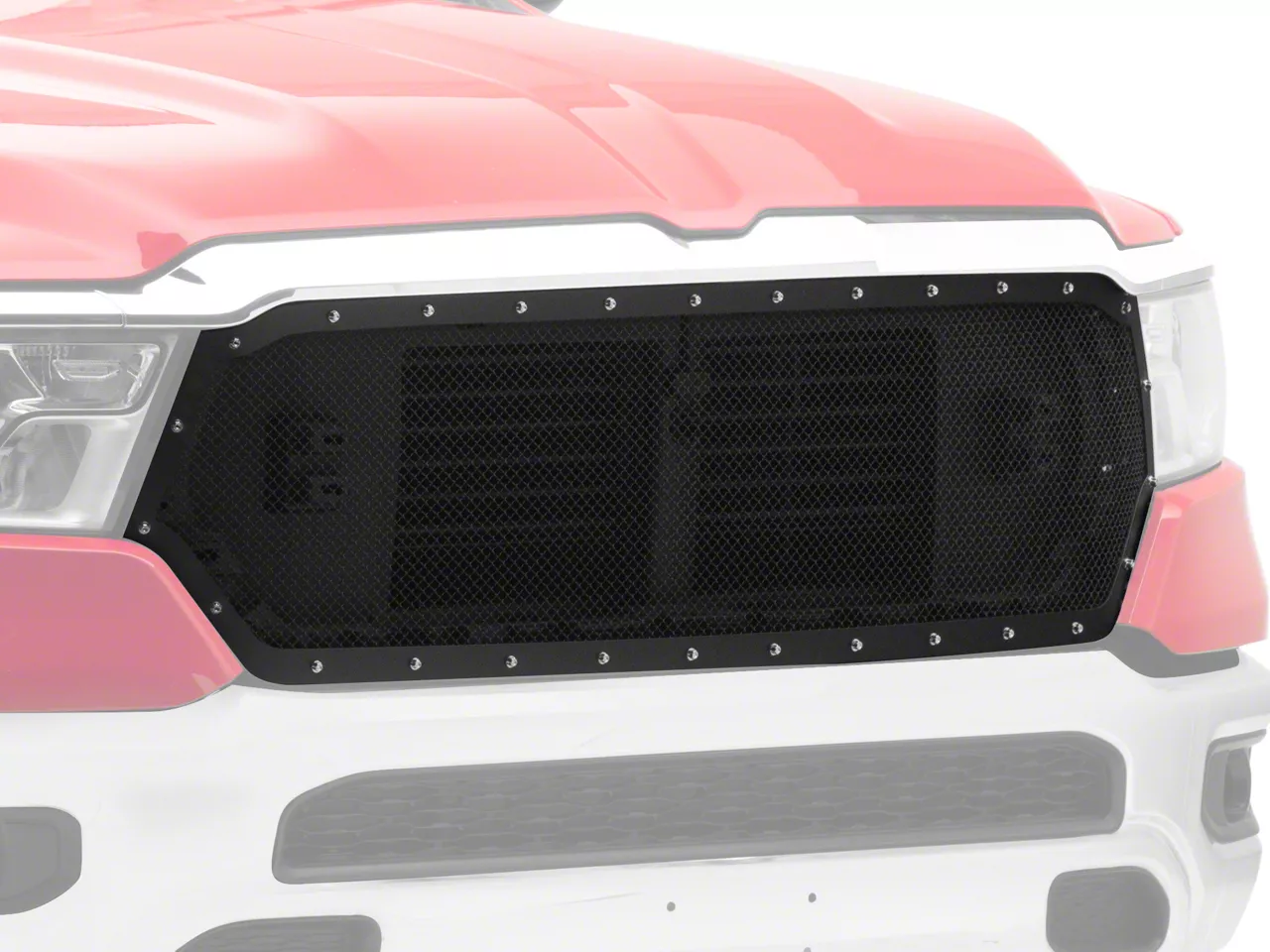 RAM 1500 Stainless Steel Rivet Upper Grille Insert; Black (19-24 RAM ...