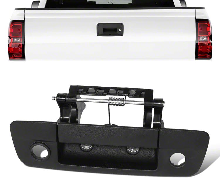 RAM 1500 Tailgate Handle with Keyhole and Camera Openings; Textured ...