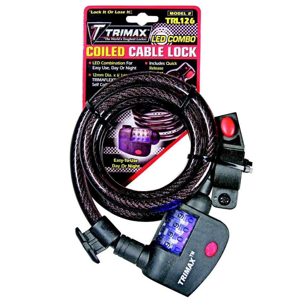RAM 1500 TRIMAFLEX Coiled Cable Lock with LED Combo Lock and Quick ...