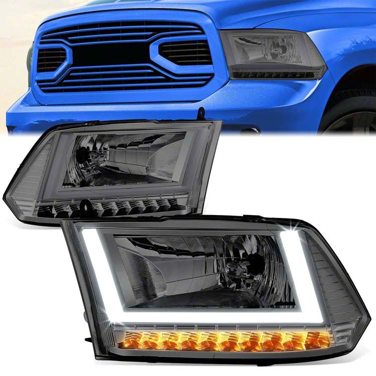 RAM 1500 U-Shaped LED DRL Sequential Headlights with Clear Corners ...