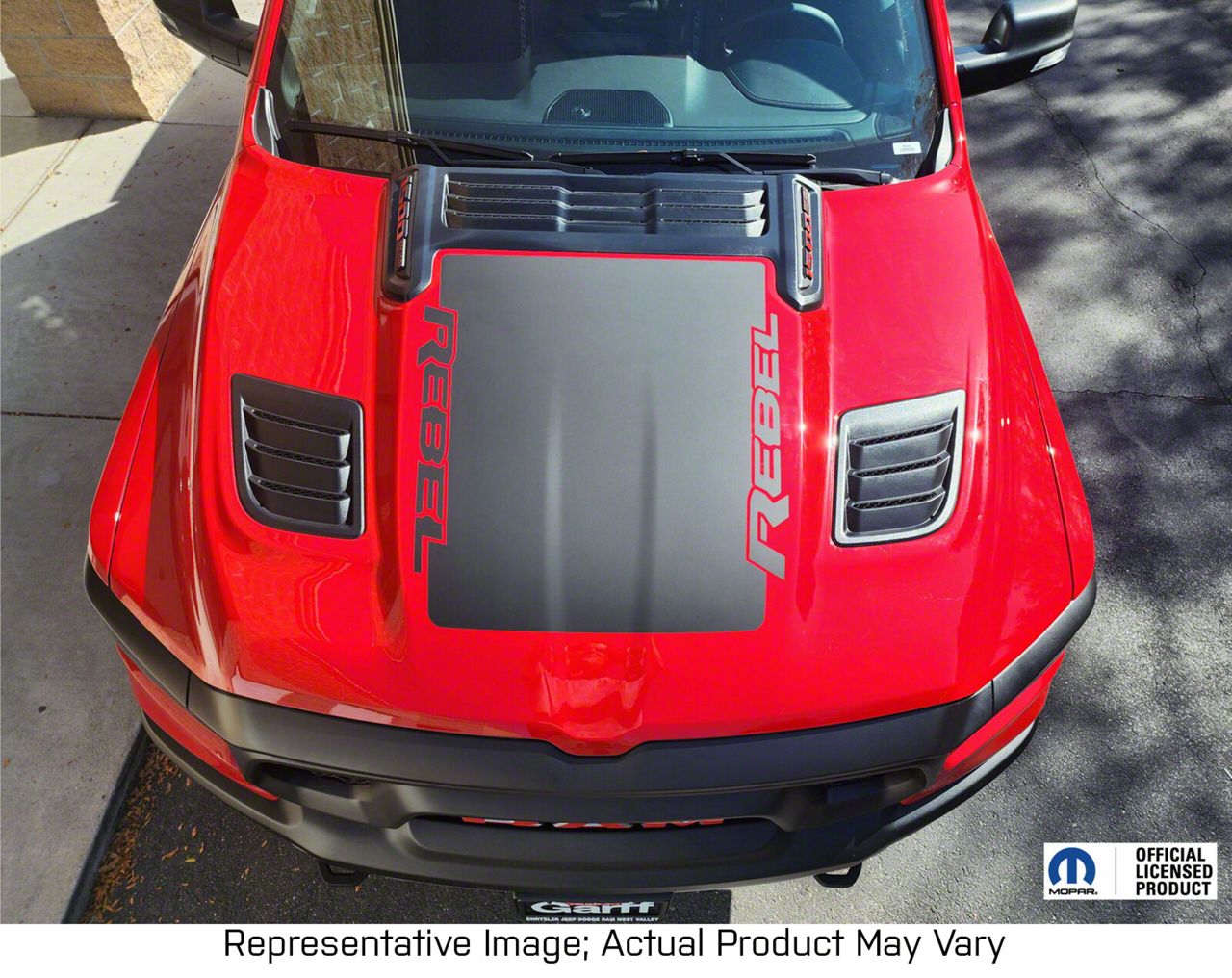 RAM 1500 V3 Hood Graphics; Carbon Fiber Black (19-26 RAM 1500 Rebel ...