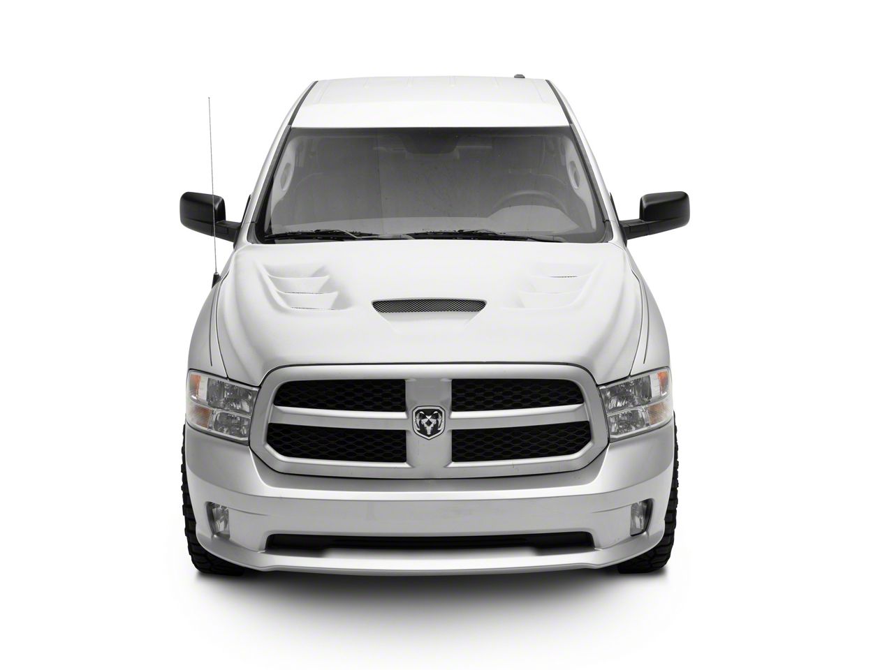 RAM 1500 VIP Style Ram Air Hood; Unpainted (09-18 RAM 1500, Excluding ...