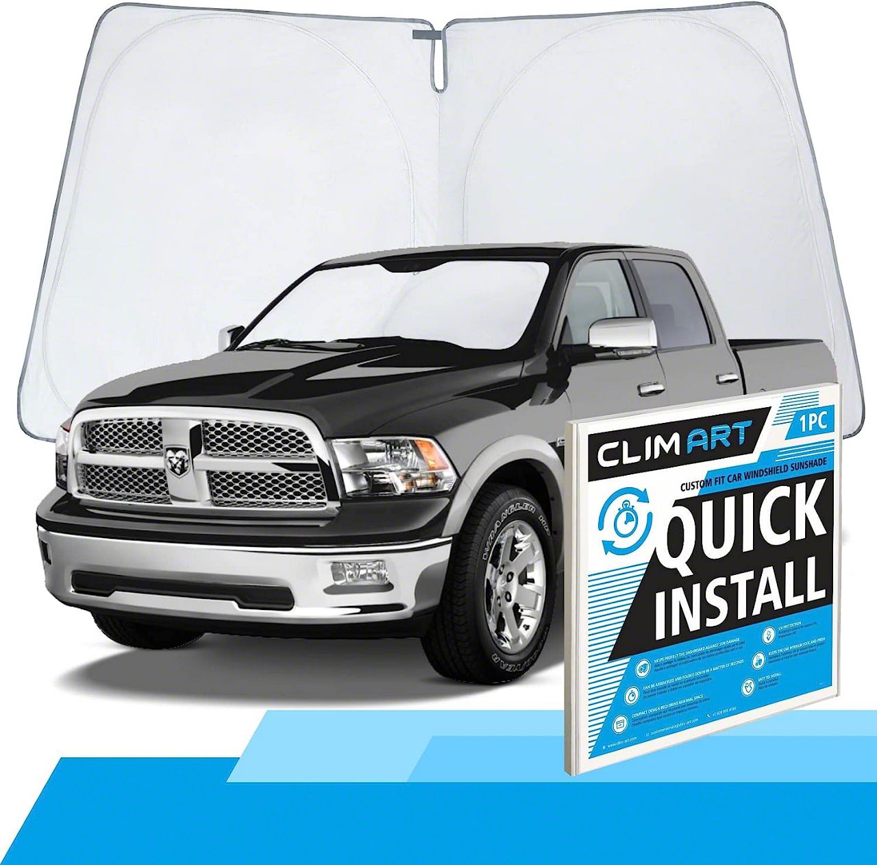 RAM 1500 Windshield Sun Shade (09-18 RAM 1500) - Free Shipping