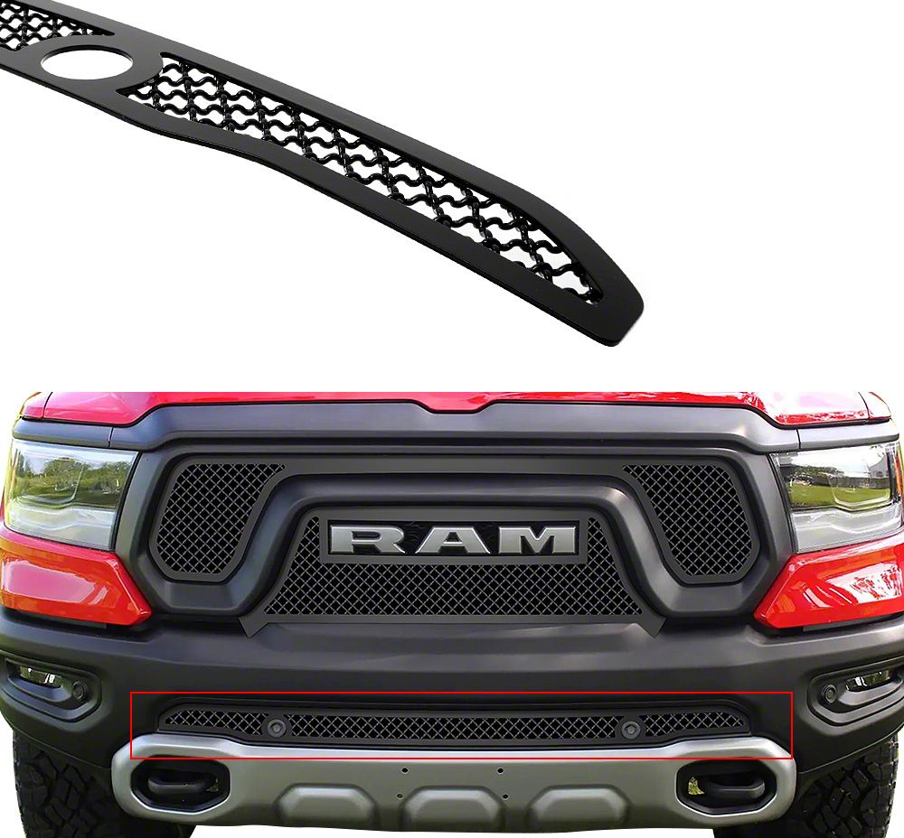 RAM 1500 Wire Mesh Lower Bumper Grille Overlay; Black (19-24 RAM 1500 ...