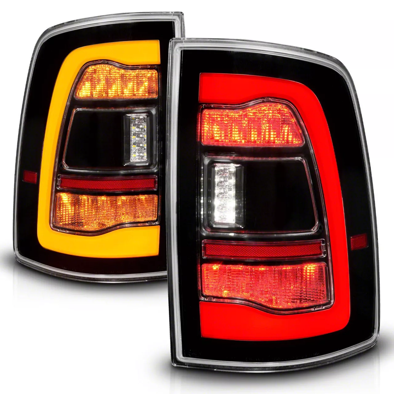 RAM 2500 Amber Sequential LED Tail Lights; Black Housing; Clear Lens (10-18 RAM 2500) - Free ...