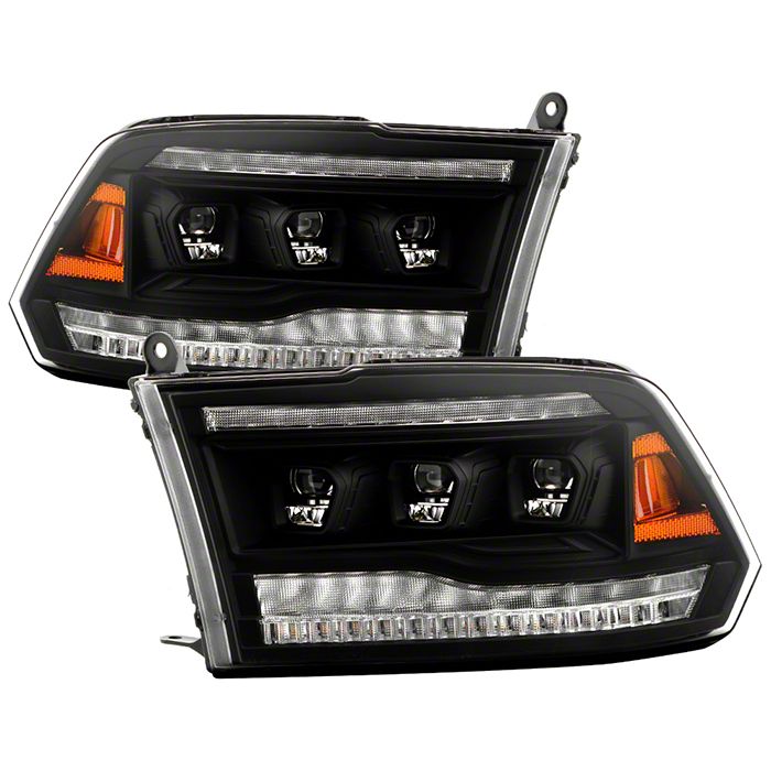 RAM 2500 APEX Series High-Power LED Module Headlights; Black Housing ...