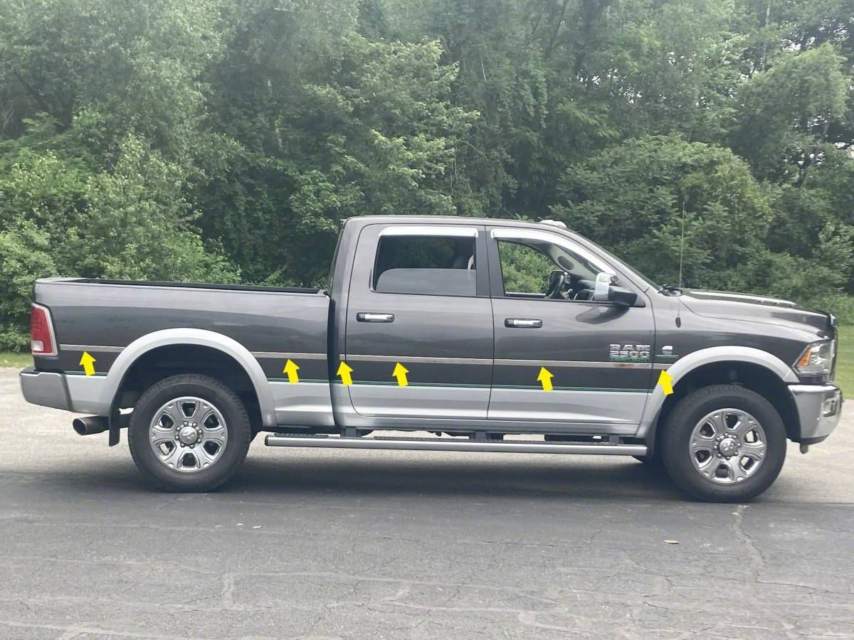 RAM 2500 Body Molding Insert Trim Kit; Stainless Steel (10-18 RAM 2500 ...