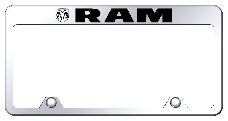 RAM 2500 RAM Steel License Plate Frame; Laser Etched Mirrored ...