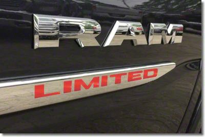 RAM 2500 Limited Front Door Letter Inlay Decals; Red (19-24 RAM 2500 ...