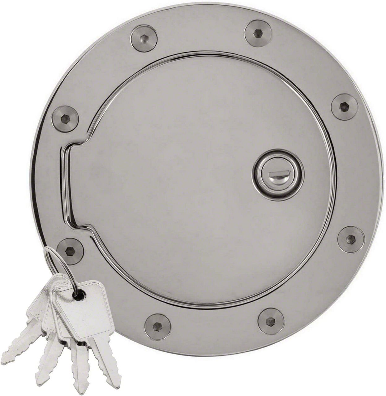 RAM 2500 Lockable Fuel Door Cover; Chrome (10-12 RAM 2500) - Free Shipping