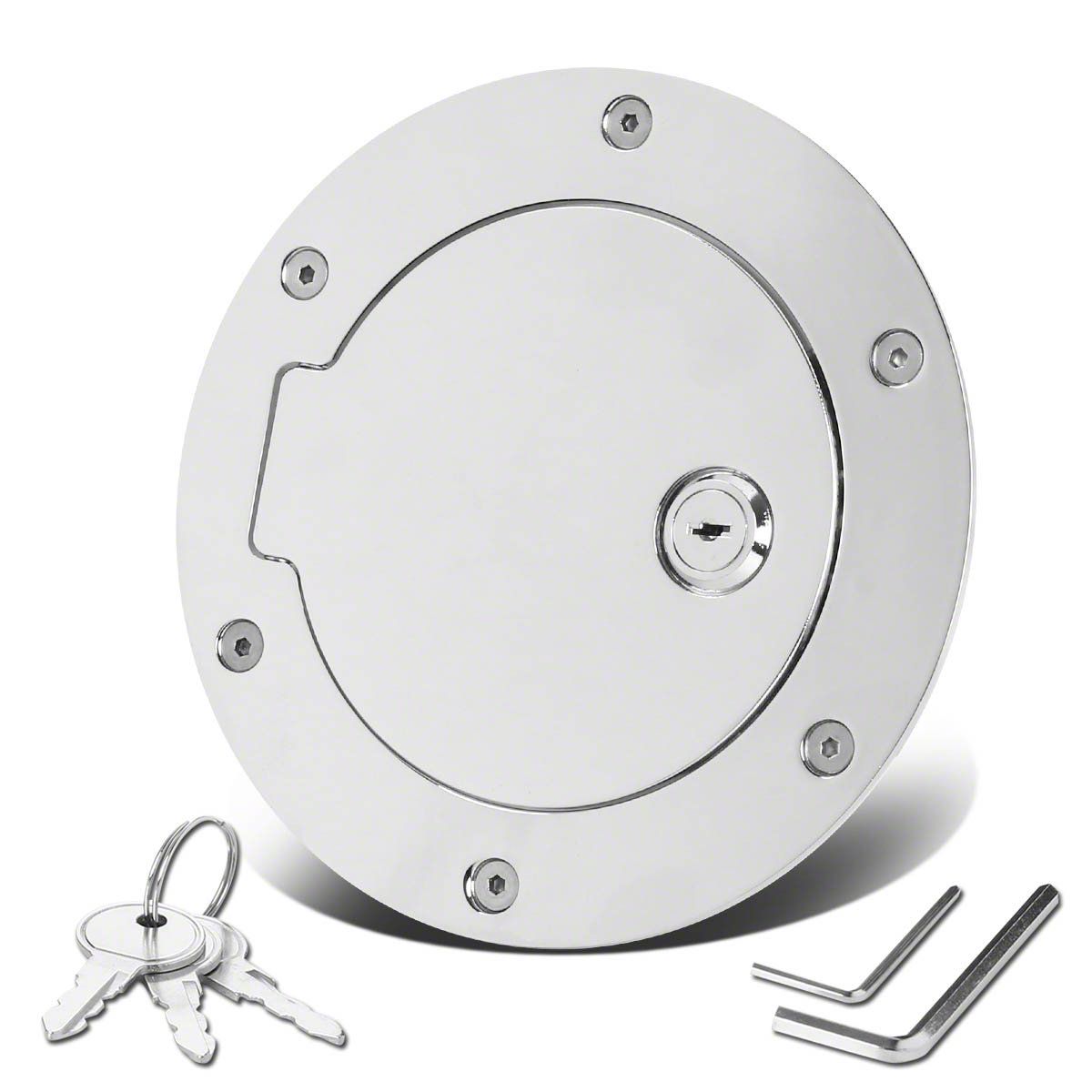 RAM 2500 Lockable Fuel Door Cover; Chrome (10-18 RAM 2500) - Free Shipping