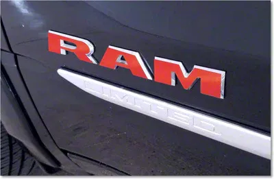 RAM 2500 RAM Front Door Letter Overlay Decals; Red (19-24 RAM 2500 ...
