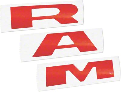 RAM 2500 RAM Grille Letter Overlay Decals; Gloss White (19-24 RAM 2500 ...