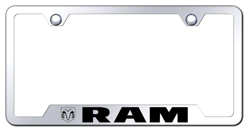 RAM 2500 RAM License Plate Frame; Chrome (Universal; Some Adaptation ...