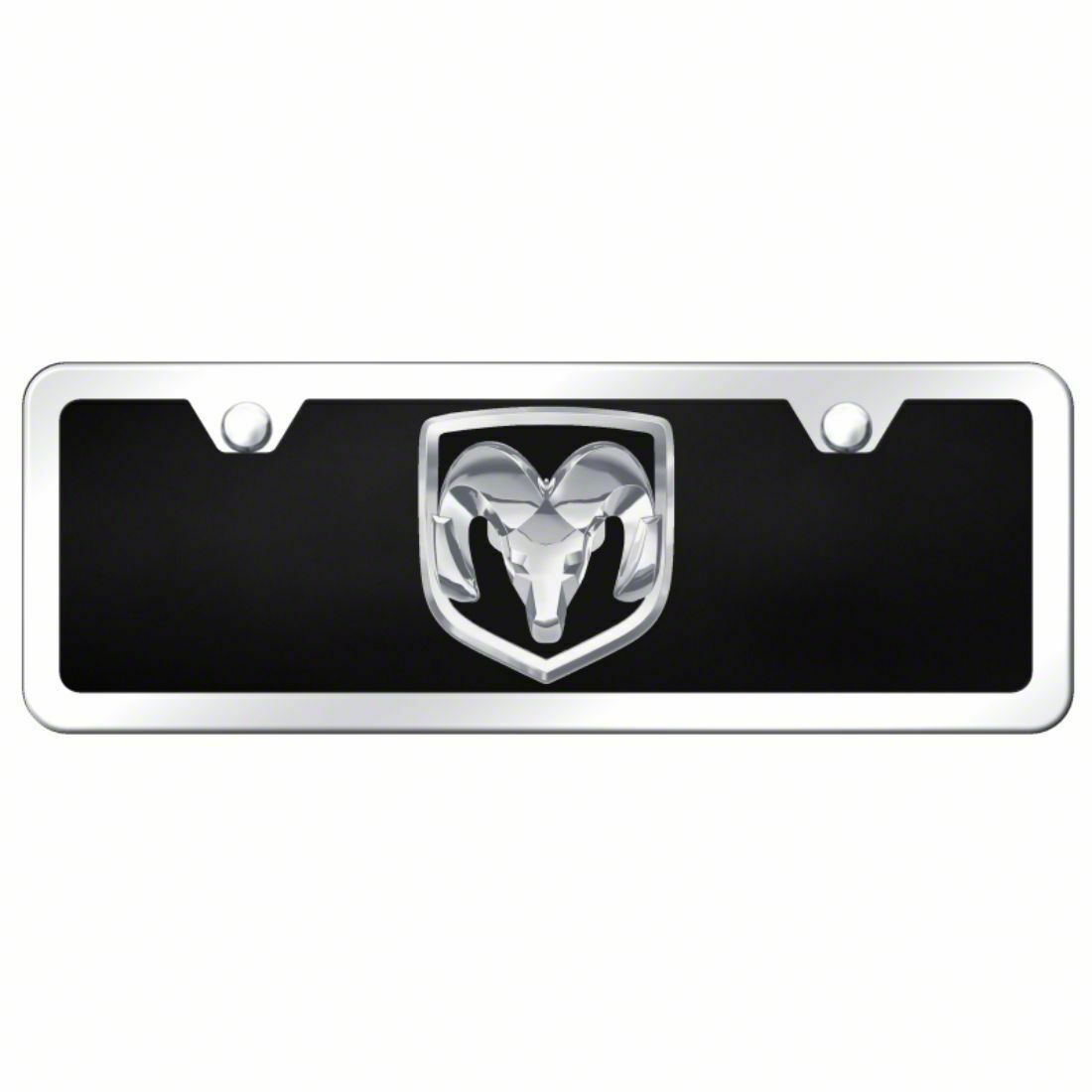 RAM 2500 RAM Mini License Plate; Chrome on Black (Universal; Some ...
