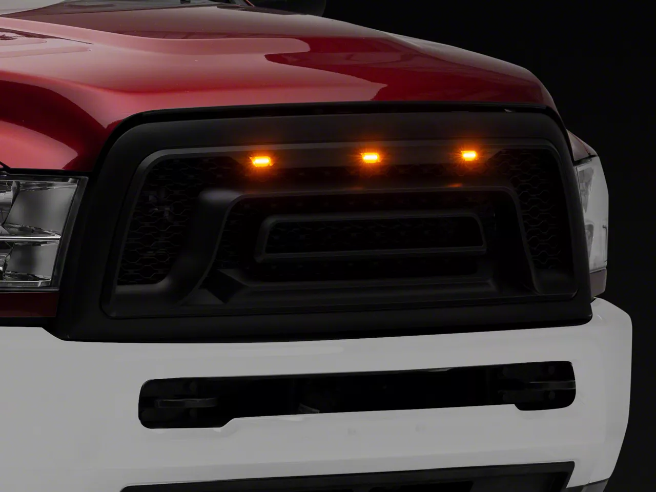 RAM 2500 Rebel Style Mesh Upper Replacement Grille with Amber LED ...