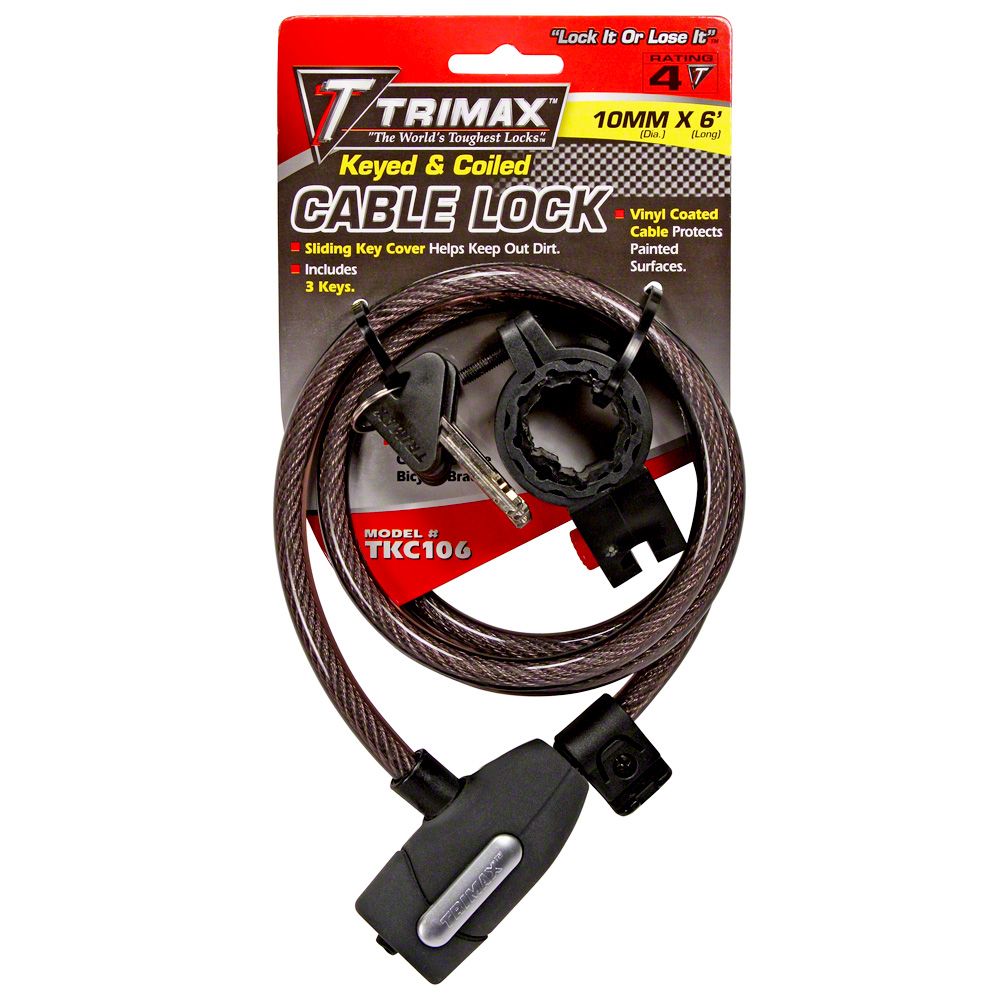 RAM 2500 TRIMAFLEX Coiled Cable Lock with Quick Release Bracket; 6-Foot ...
