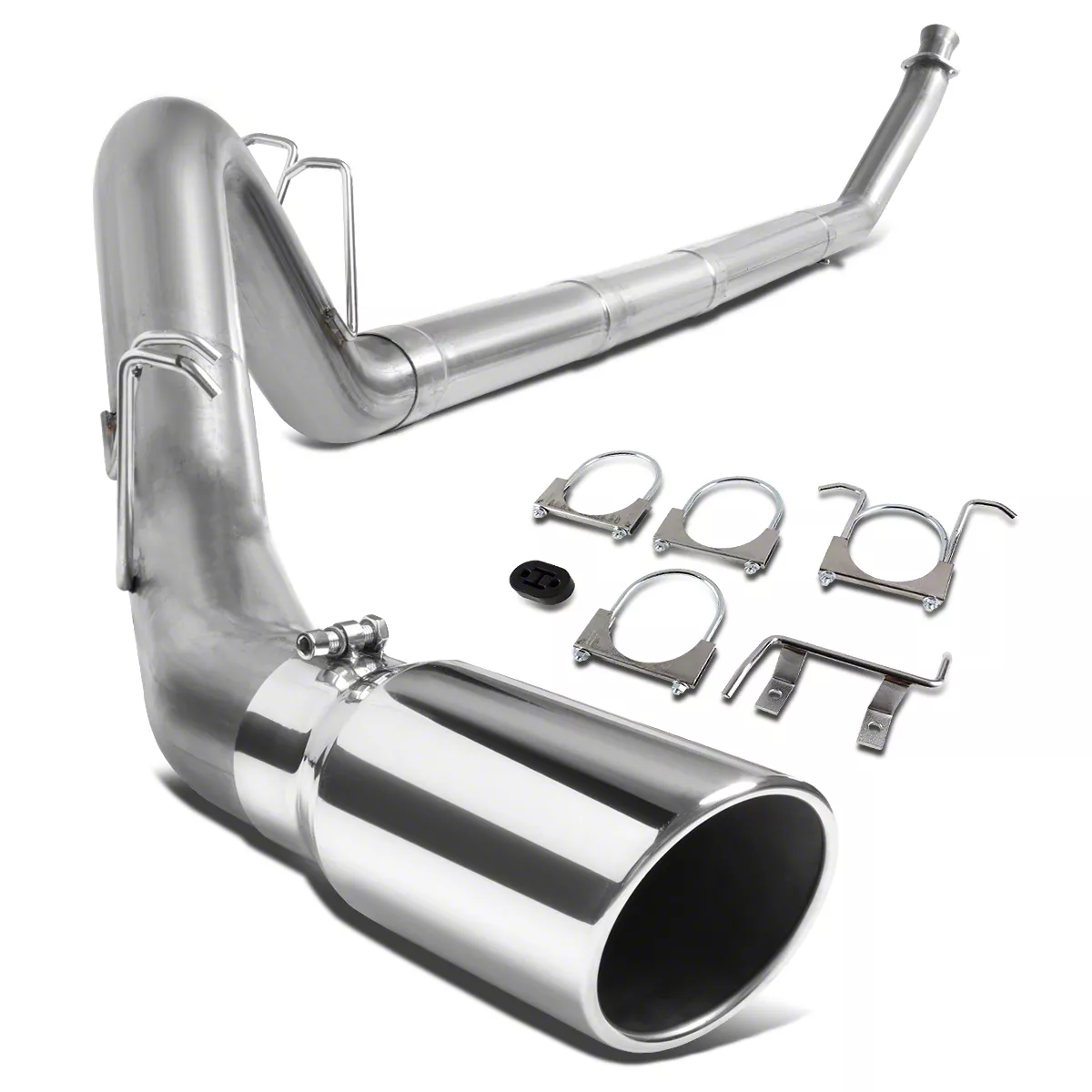 RAM 2500 Turbo-Back Muffler Delete Single Exhaust System with Polished ...