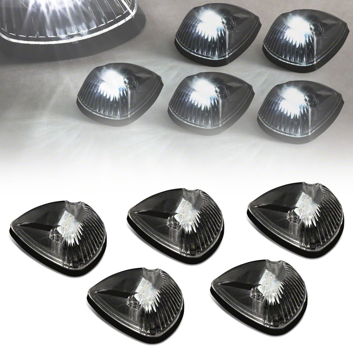 RAM 2500 White LED Roof Cab Lights; Black (94-98 RAM 2500) - Free Shipping