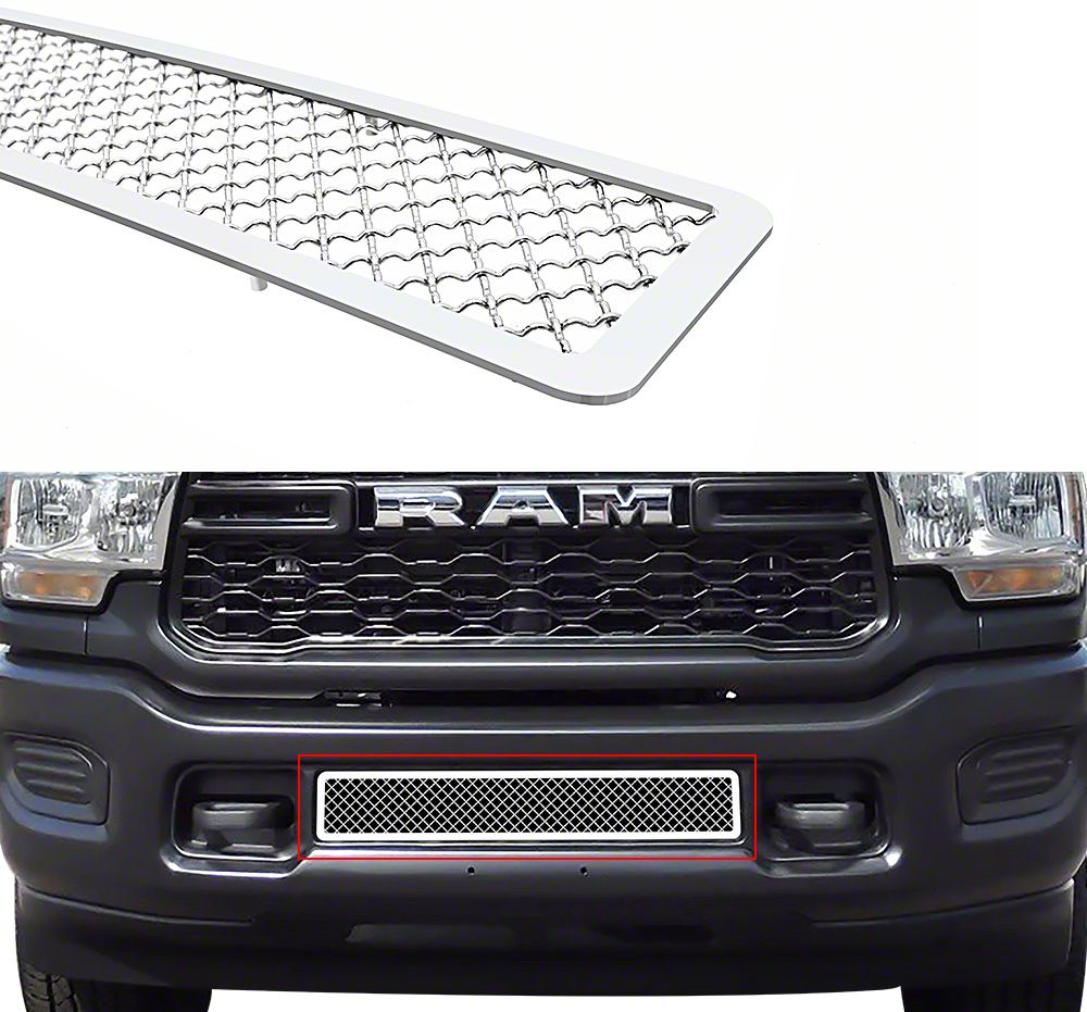 RAM 2500 Wire Mesh Lower Bumper Grille Overlay; Polished (19-26 RAM ...
