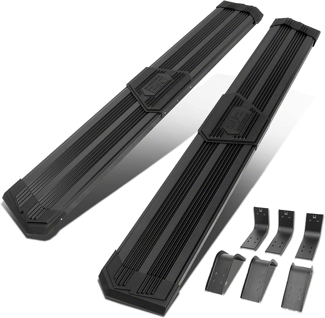 RAM 3500 10-Inch Pleated Step Bar Running Boards; Black (10-18 RAM 3500 ...