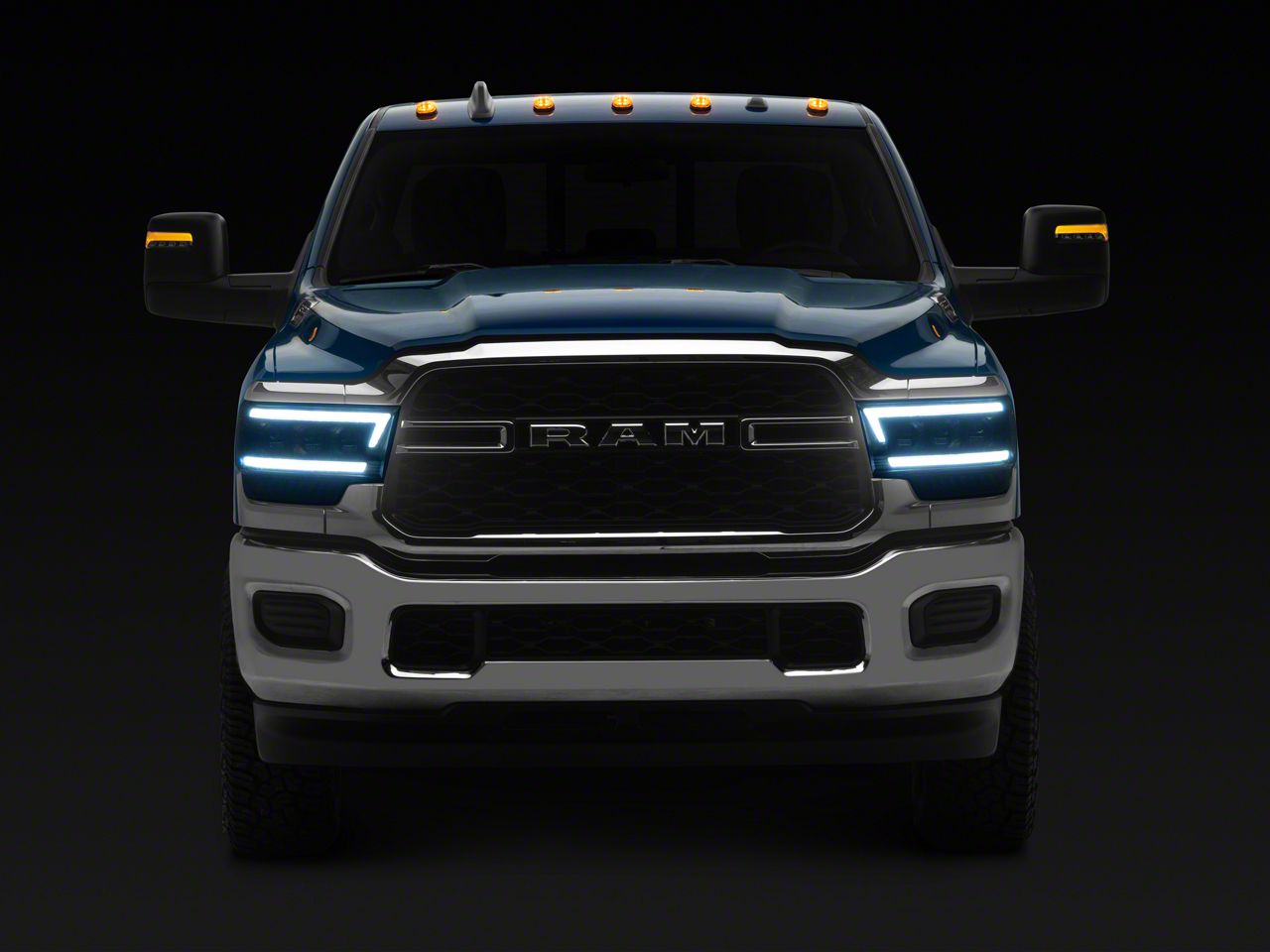 RAM 3500 APEX Series High-Power LED Module Headlights; Black Housing ...
