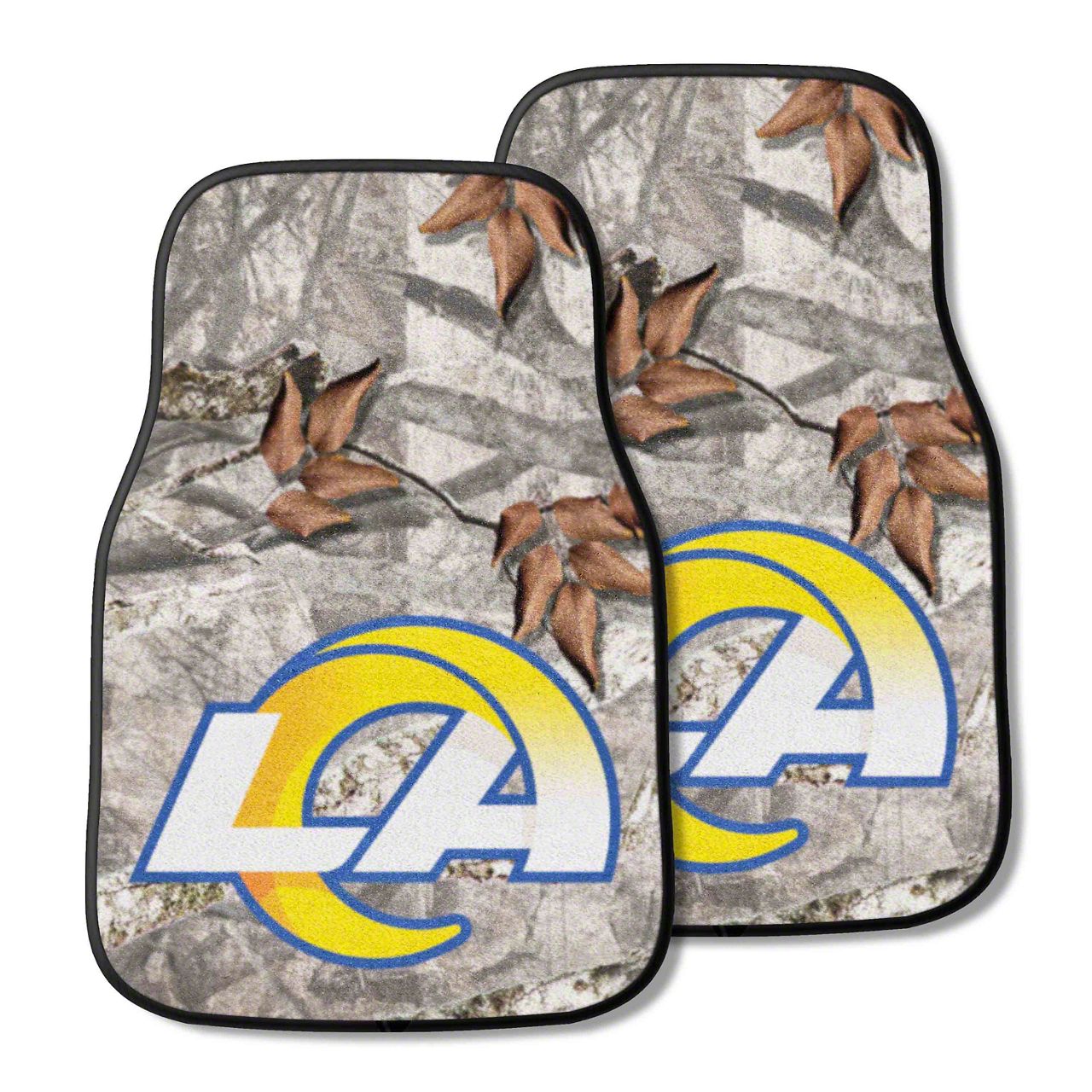 RAM 3500 Carpet Front Floor Mats with Los Angeles Rams Logo; Camo ...